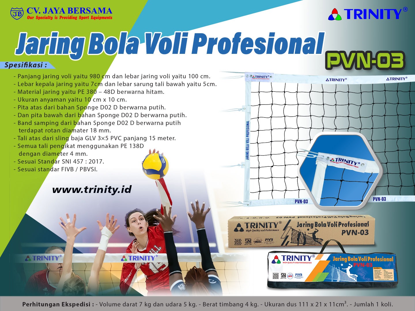 Jaring Bola Voli Profesional PVN-03 - Toko Online Agen Olahraga