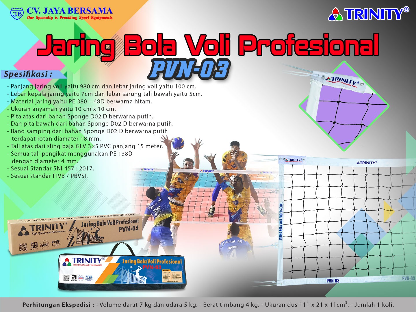 Jaring Bola Voli Profesional PVN-03 - Toko Online Agen Olahraga