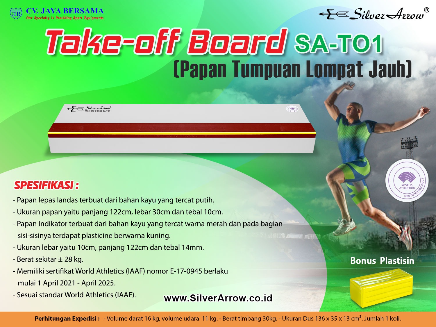 Take-off Board SA-TO1 World Athletics - Toko Online Agen Olahraga